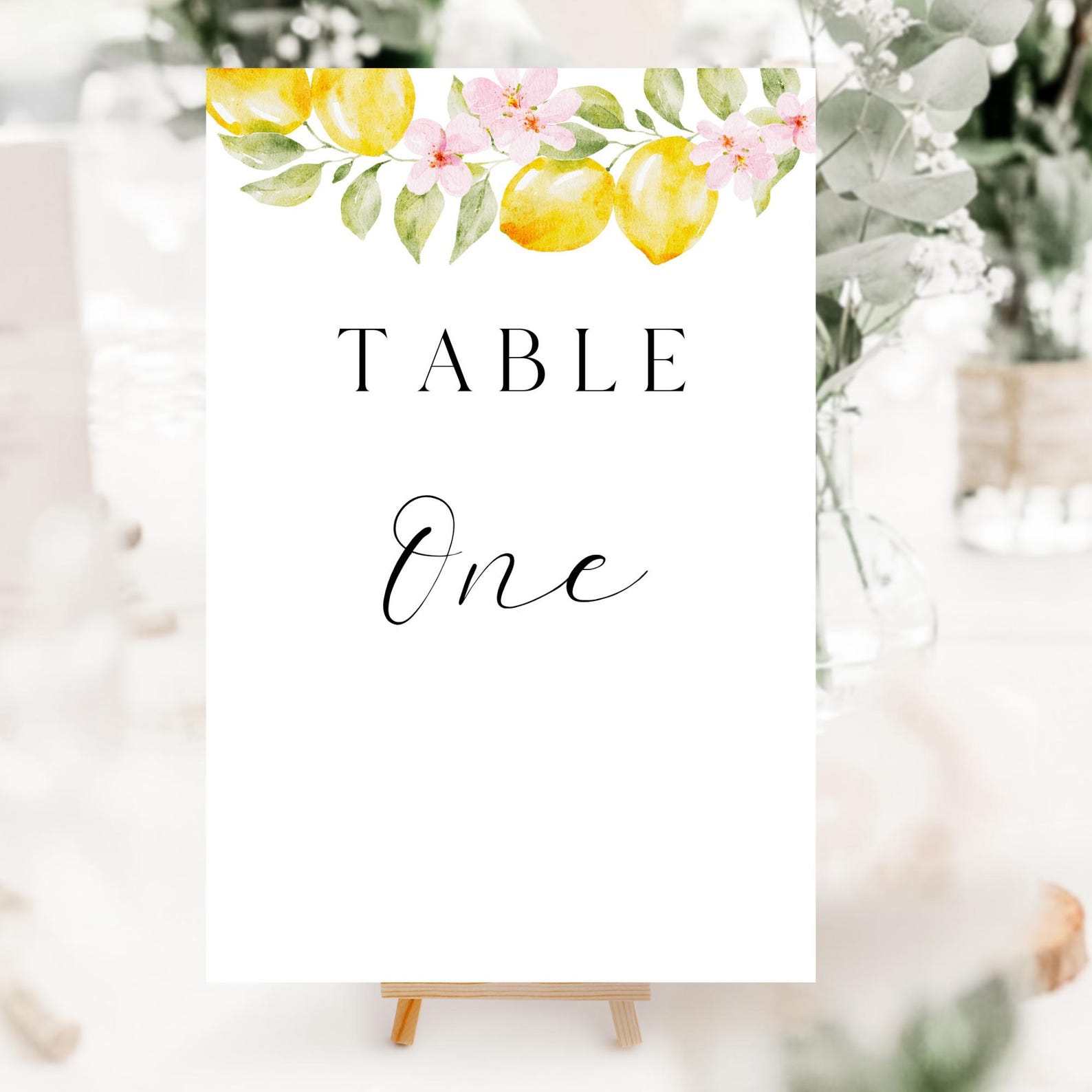 Lemons Wedding Table Number Sign: Sorrento Summer Theme (digital ...