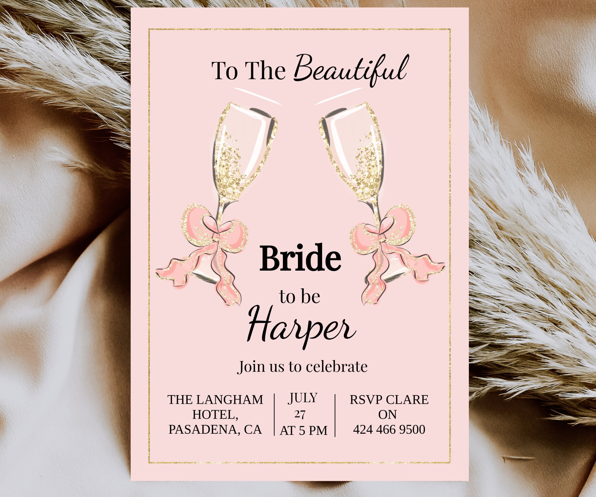Toast to the Bride to Be Printable Bridal Shower Invitation Template ...