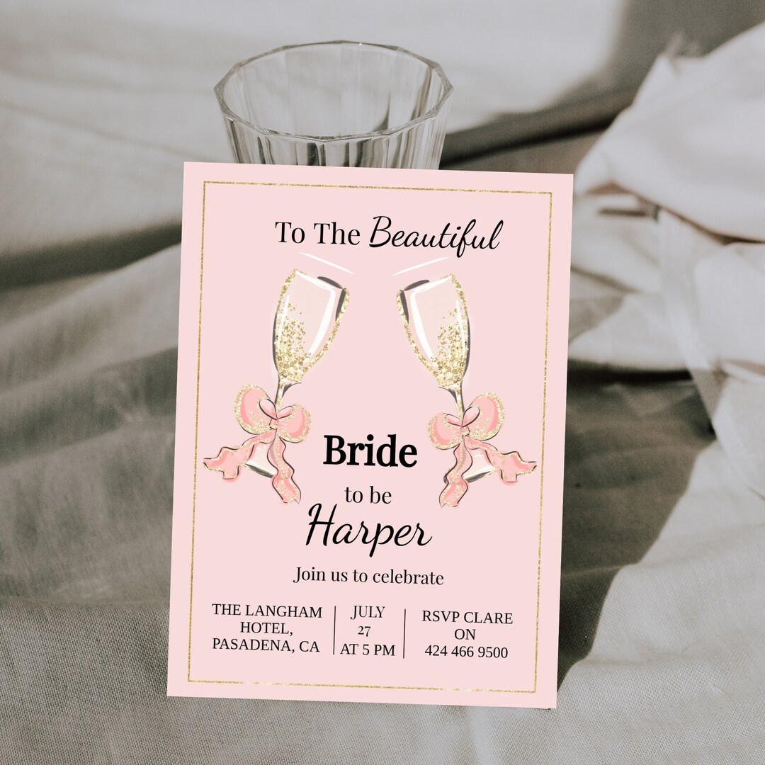 Toast to the Bride to Be Printable Bridal Shower Invitation Template ...
