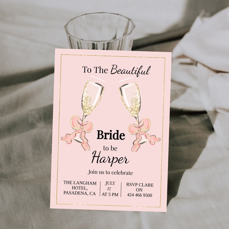 Toast to the Bride to Be Printable Bridal Shower Invitation Template ...