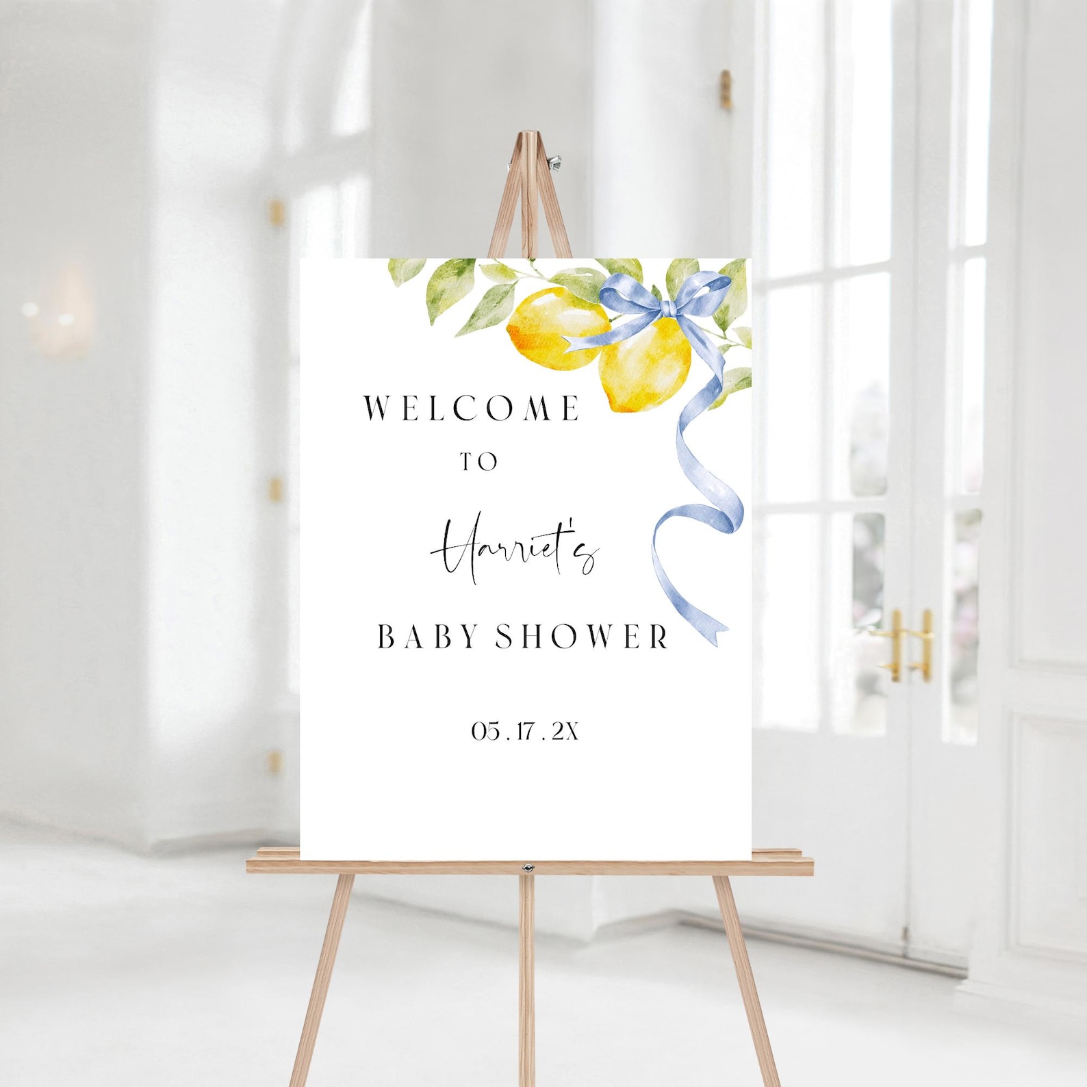 Lemons Baby Shower Welcome Sign Template, Yellow Sorrento Welcome Sign ...