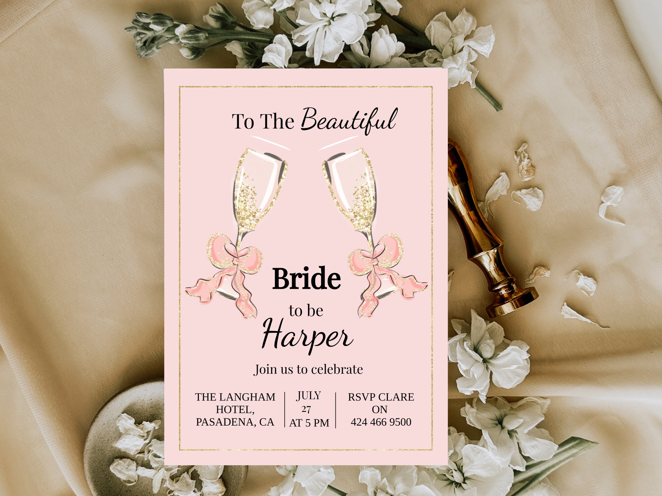 Toast to the Bride to Be Printable Bridal Shower Invitation Template ...
