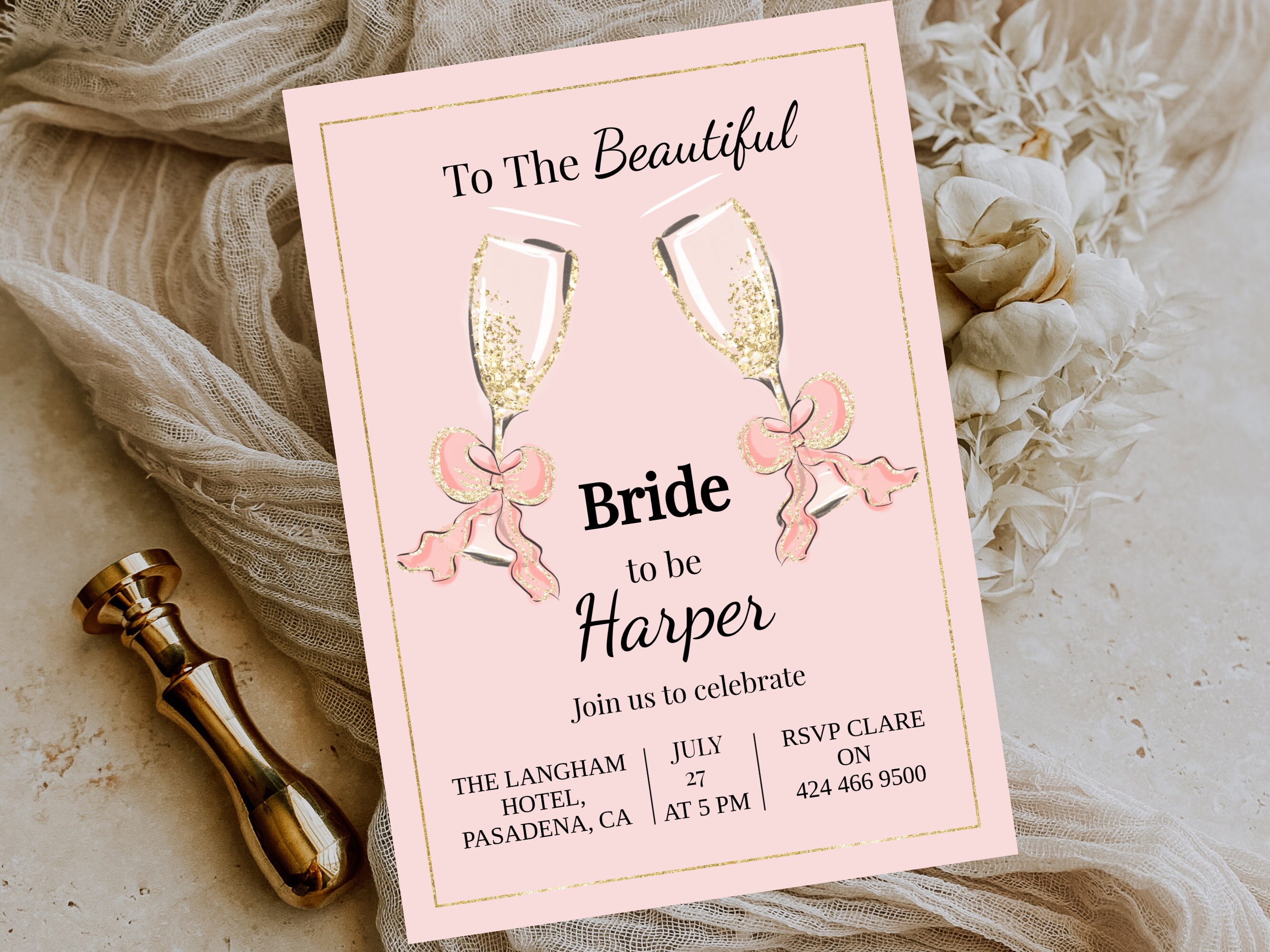 Toast to the Bride to Be Printable Bridal Shower Invitation Template ...