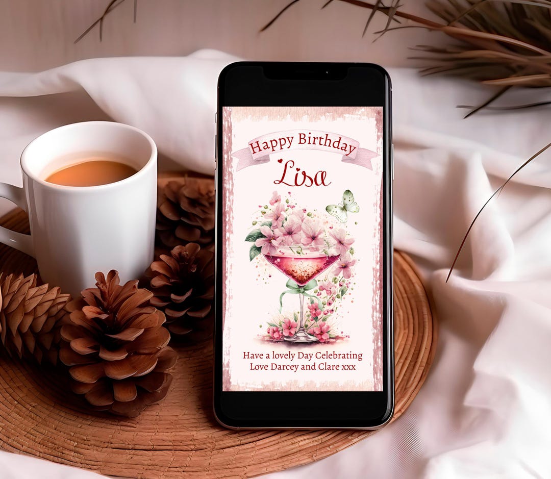 Happy Birthday E-card, for Her Birthday Card, Personalized Birthday ...