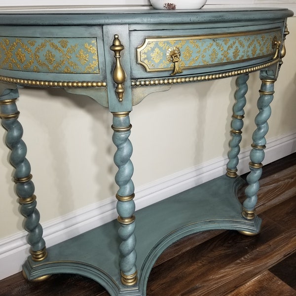 Blue Console Table - Etsy
