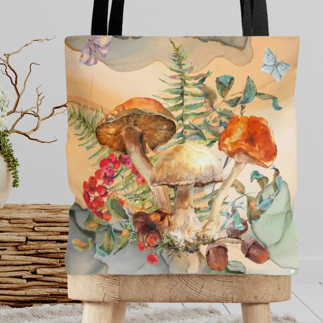 Cottage Core Mushroom Tote Bag, Cottagecore Tote, Indie Tote ...