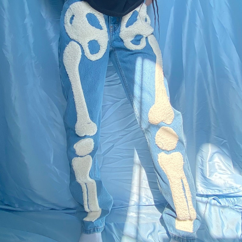 Custom Skeleton Jeans - Etsy