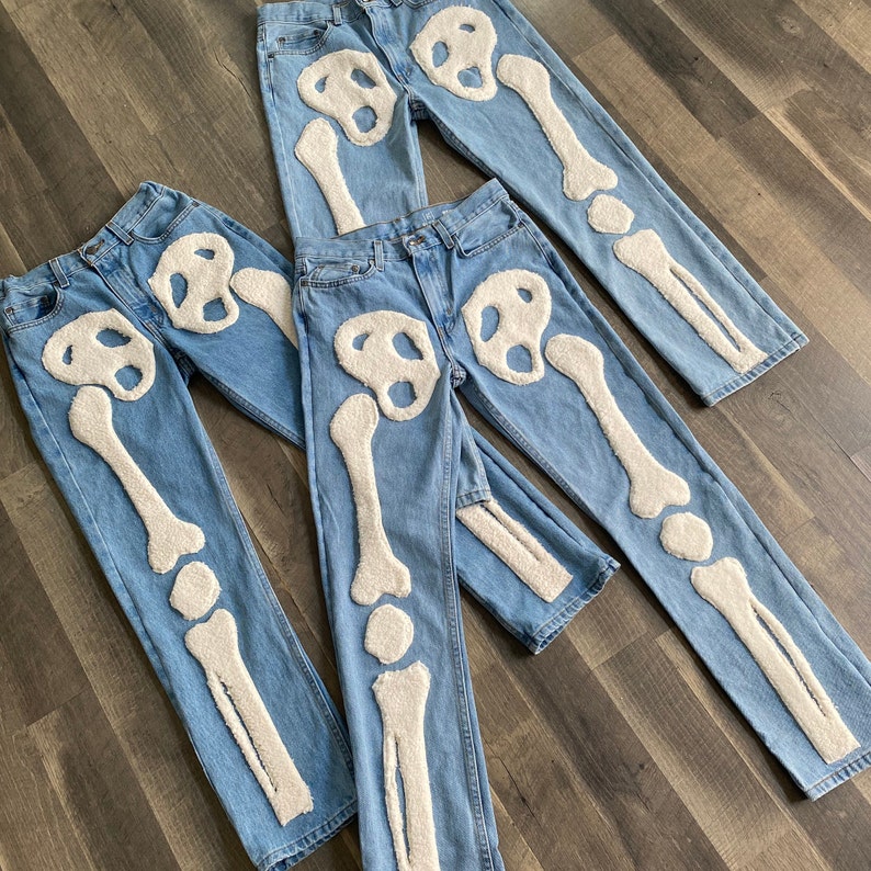 Custom Skeleton Jeans - Etsy