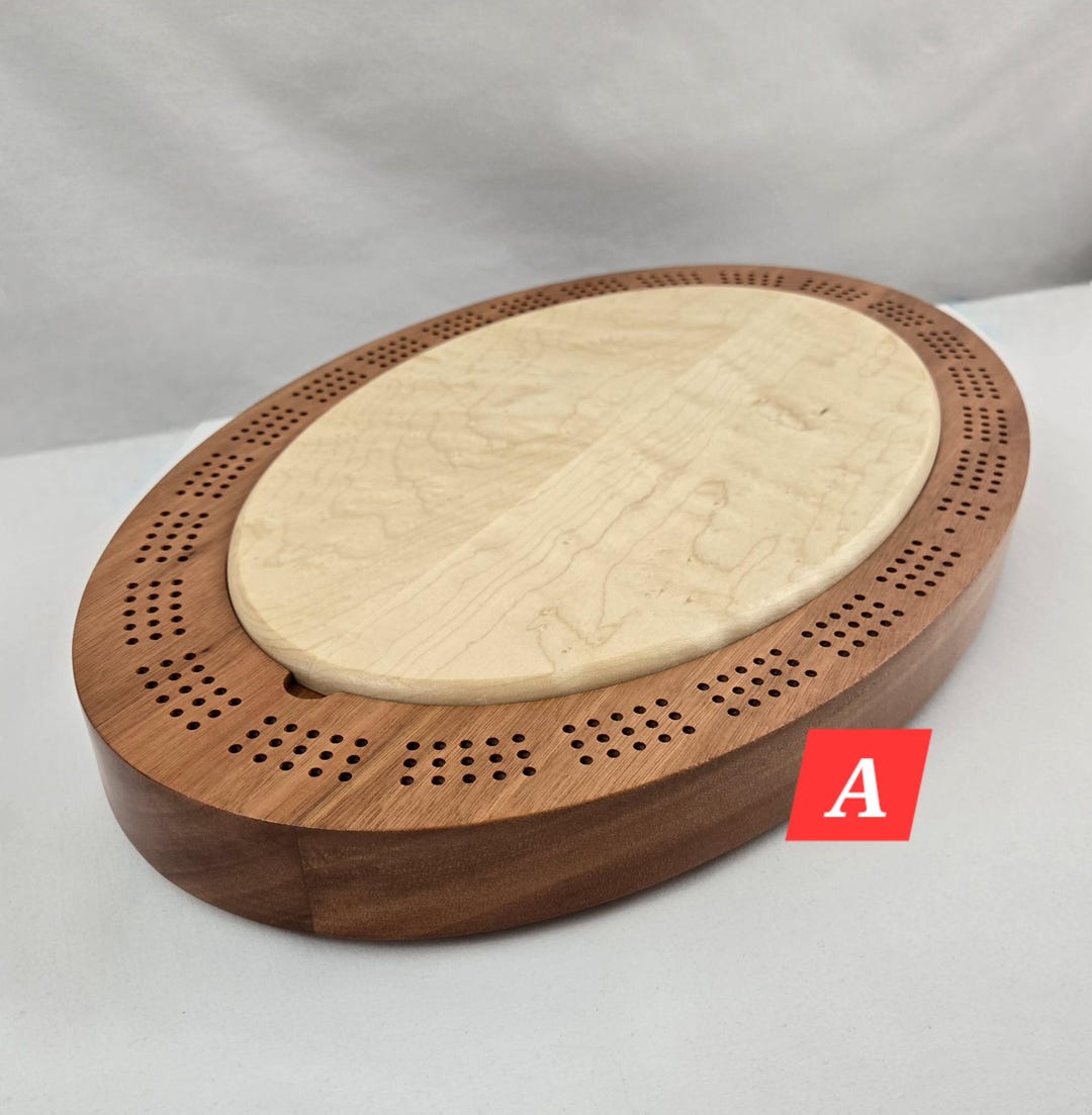 Oval Wooden Cribbage Board - Three Track - Etsy