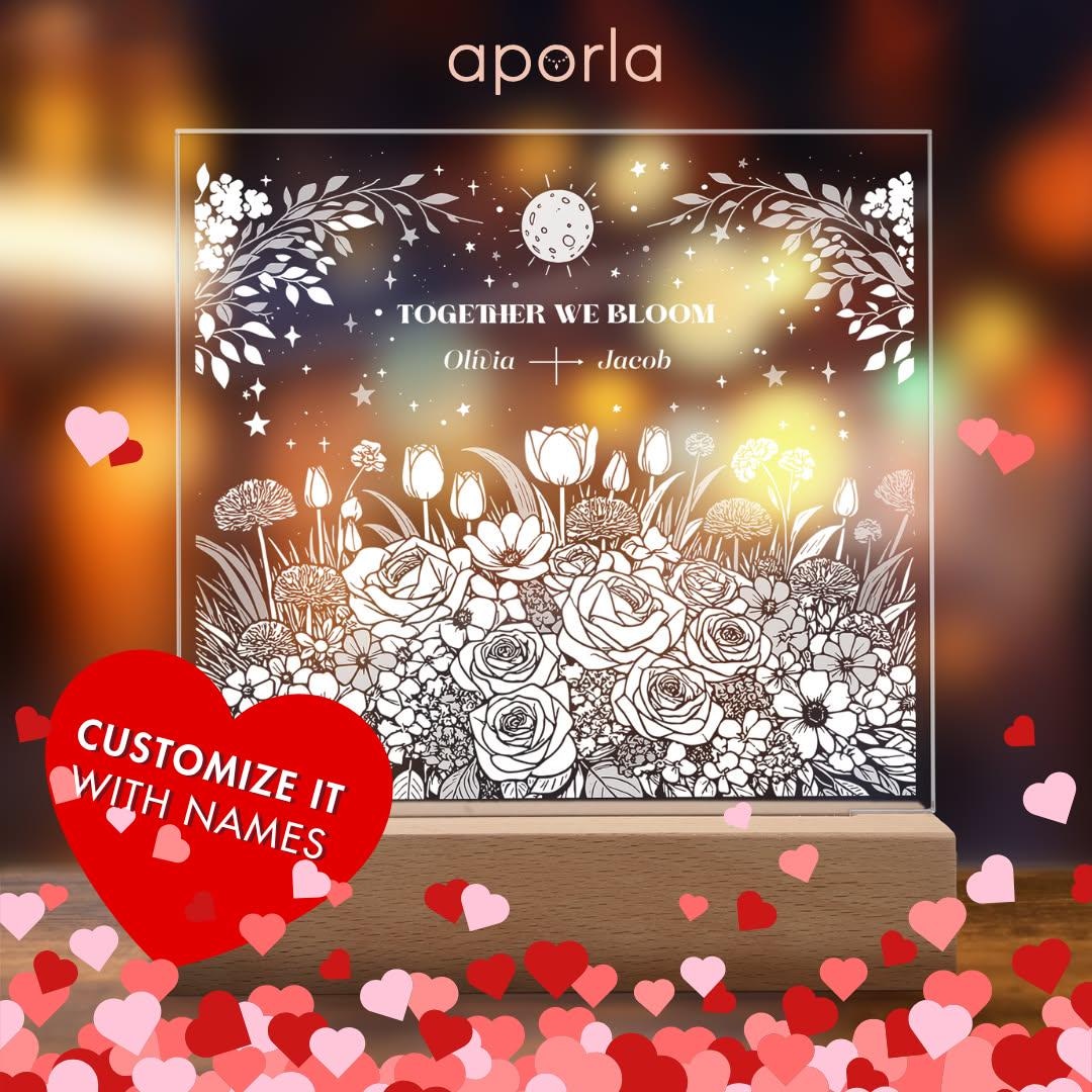 Personalized Hand-drawn LED Acrylic Sign Plaque - Cute Light up Gift ...