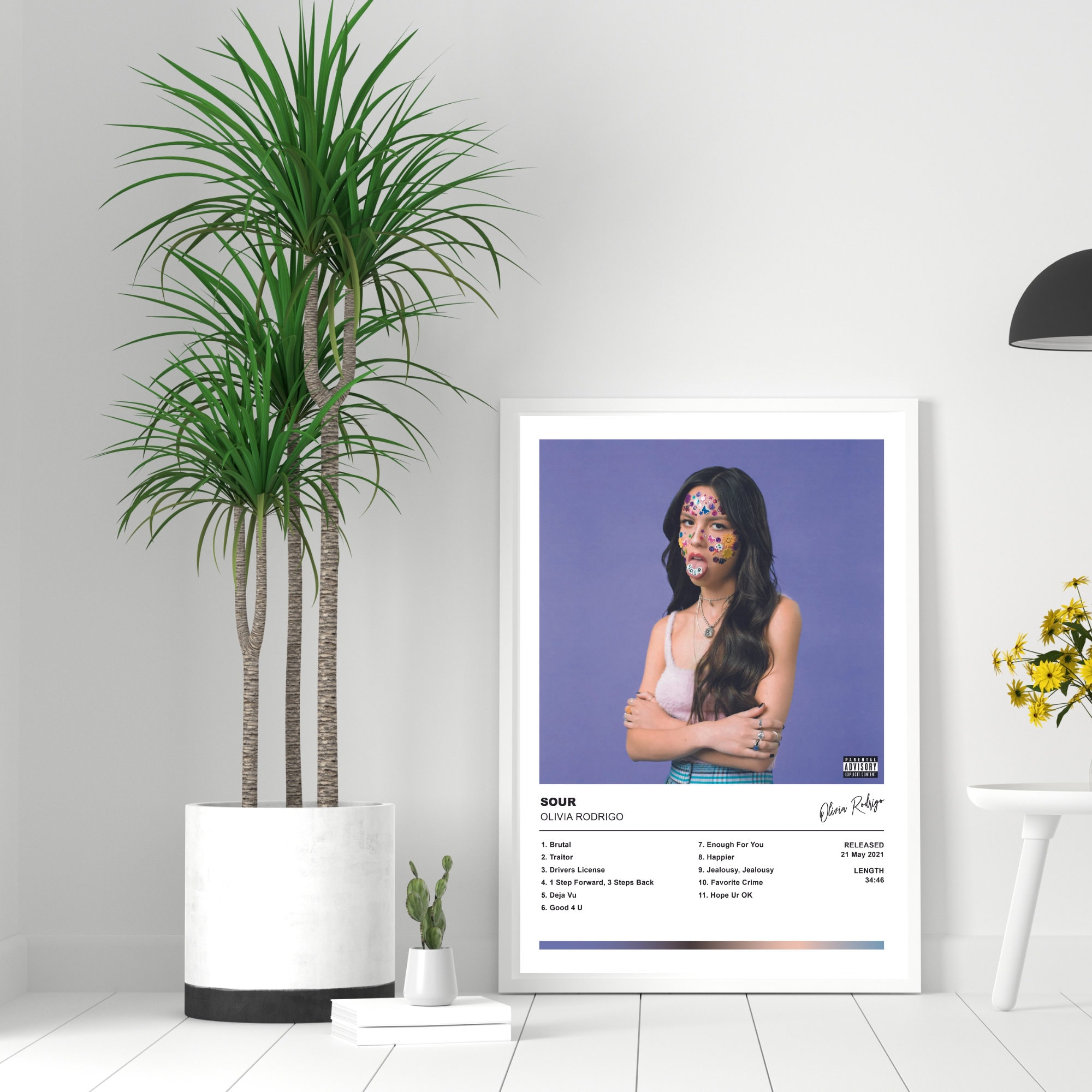 Olivia Rodrigo - Sour Album Artwork Poster | Olivia Rodrigo - Digital ...