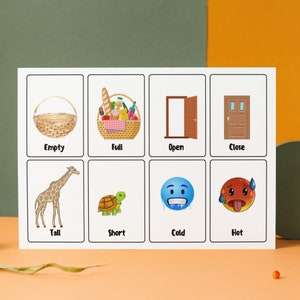 Opposite Words Flashcards Kids Digital Opposite Words Learning Cards ...
