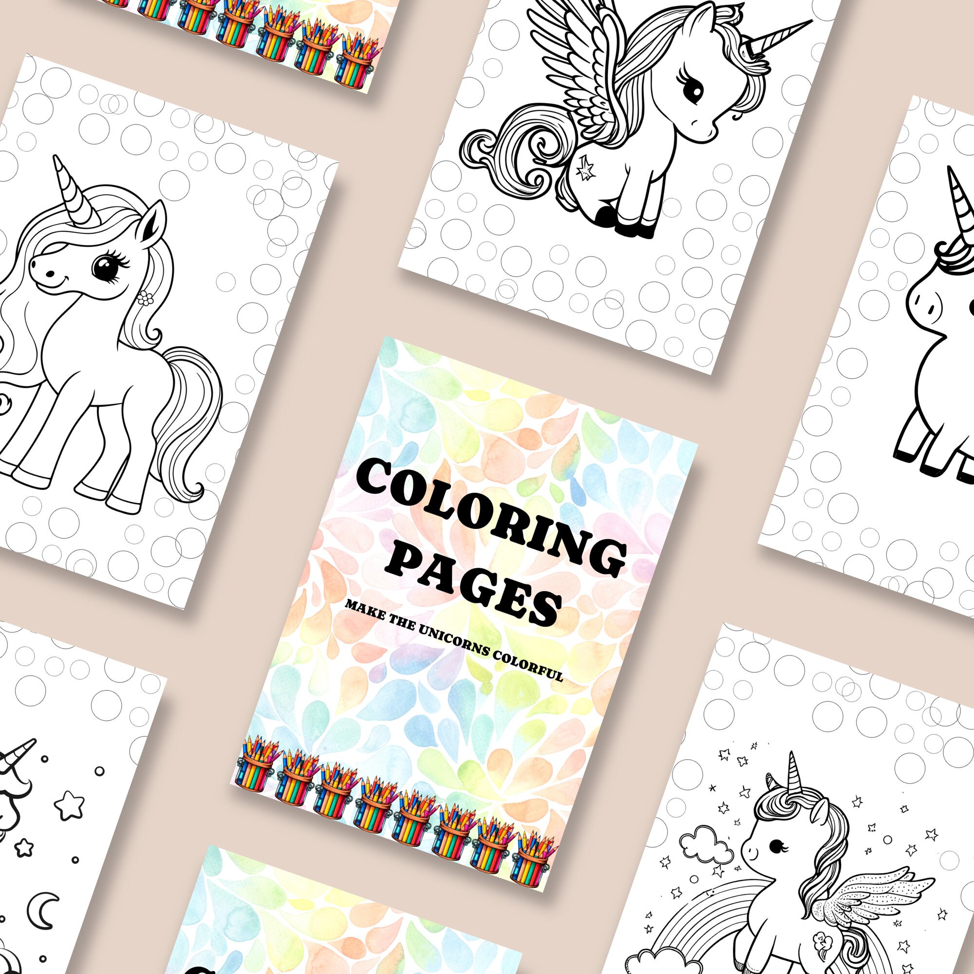Unicorn Coloring Pages Kids Unicorn Coloring Book - Etsy