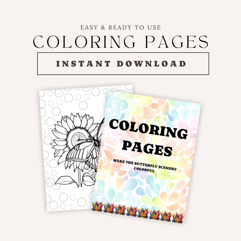 Butterfly Coloring Pages Kids Coloring Book Printable - Etsy