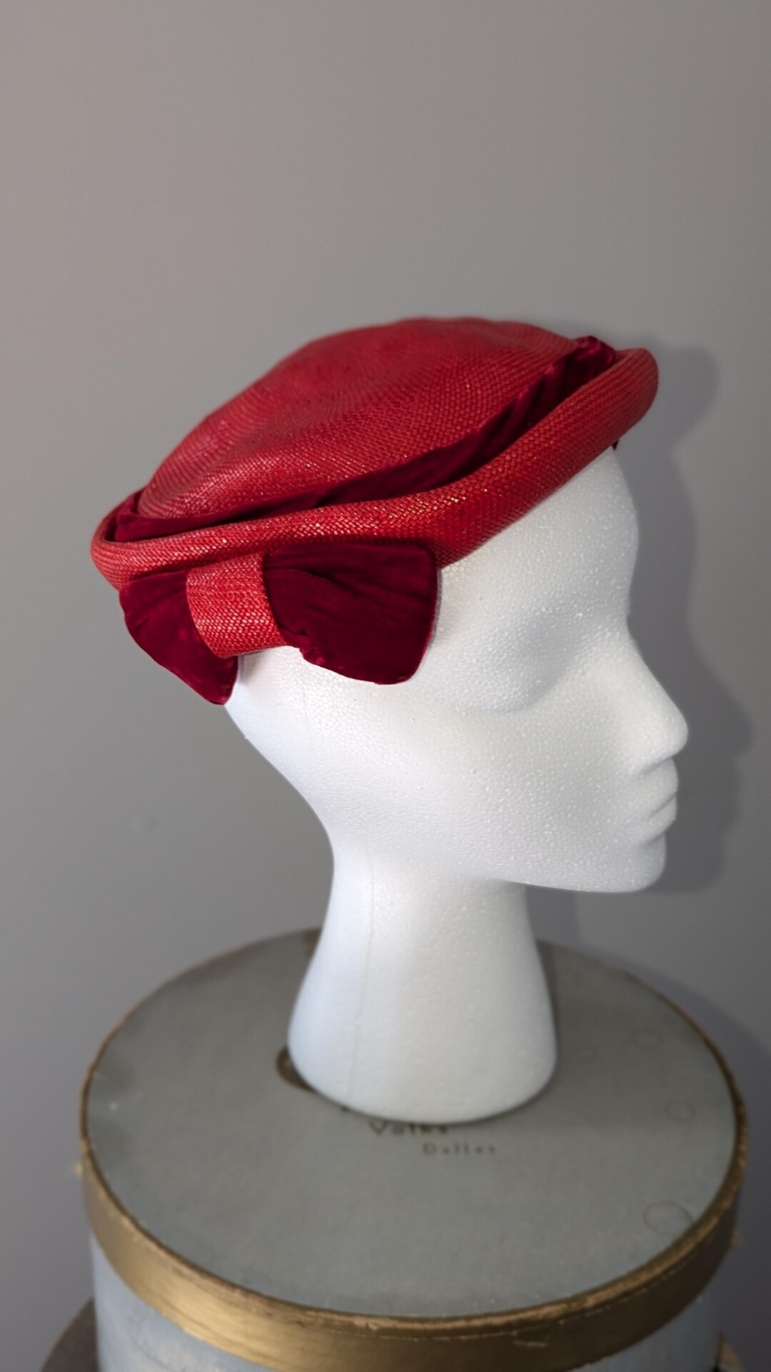 Vintage 1950s Red Hat W/velvet Bows - Etsy