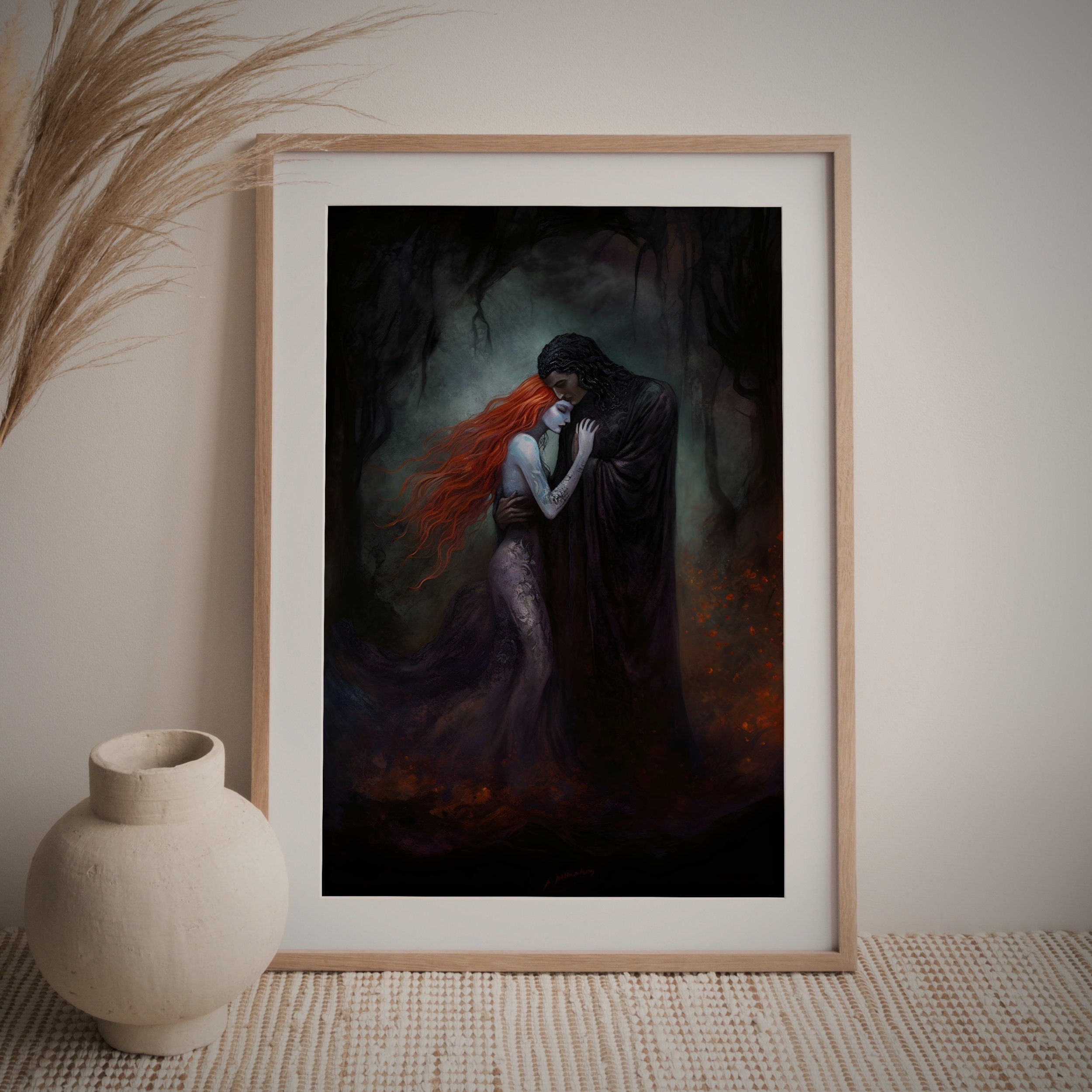 Hades Persephone Art Print Illustration Artwork Romance - Etsy