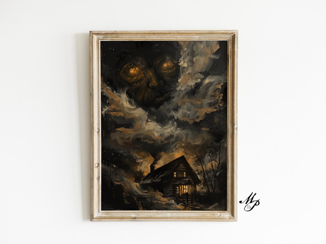 Mystery Moonlit Cabin in Forest | Macabre Aesthetic | Dark Academia Art ...