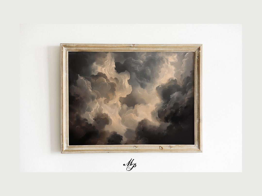 Gothic Sky - Cloud Study, Dark Academia Print, Goth Wall Decor, Oil ...