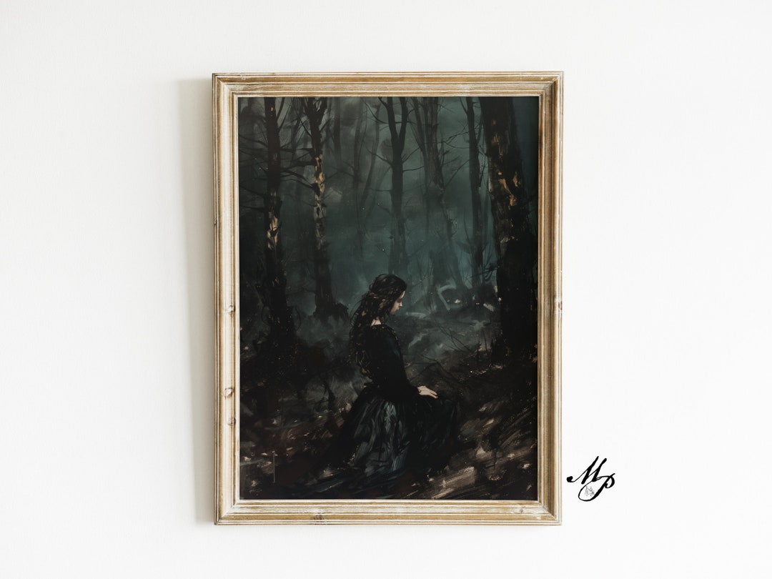 Vintage Witch Praying Art Print: Gothic Halloween Decor (digital ...