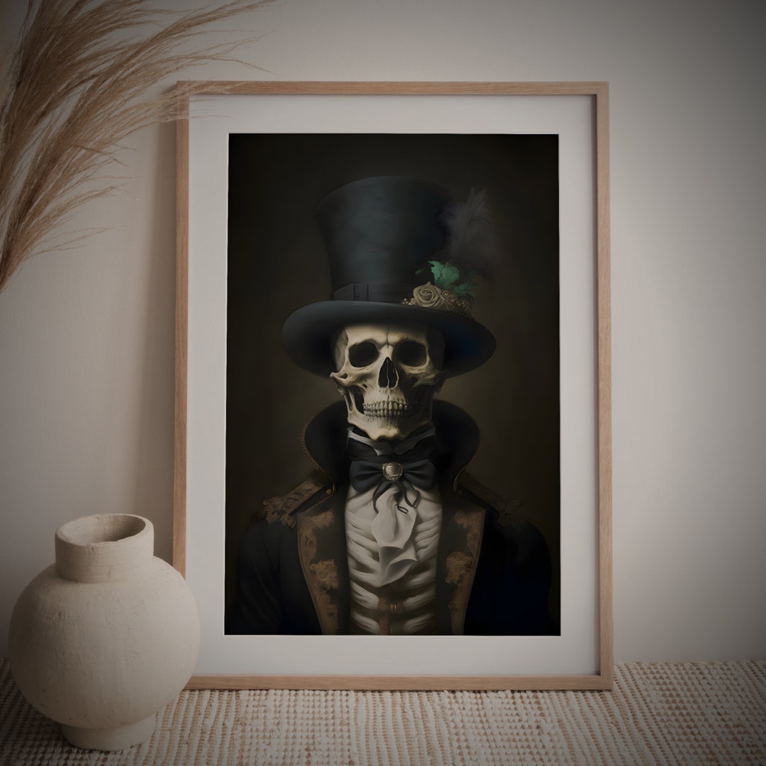 Gothic Skeleton Portrait Vintage Poster Art Poster Print - Etsy