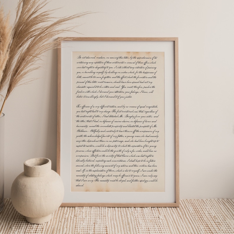 Mr Darcy's Letter to Elizabeth Pride and Prejudice - Etsy