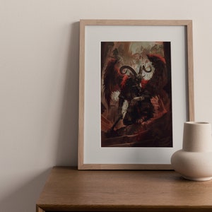 Baphomet Art Print - Fallen Angel Poster, Gothic Witchcraft, Witchy ...
