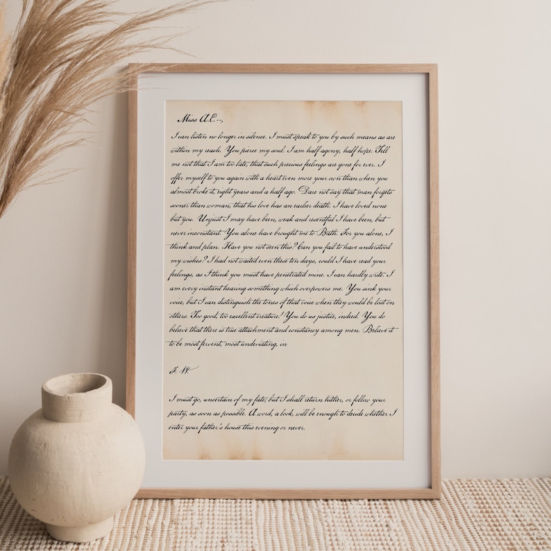 Captain Wentworth Letter Print – Jane Austen Wall Art (digital Download ...