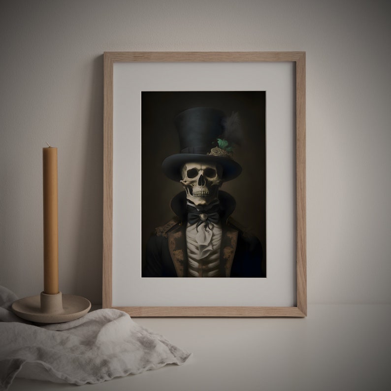 Gothic Skeleton Portrait Vintage Poster Art Poster Print - Etsy