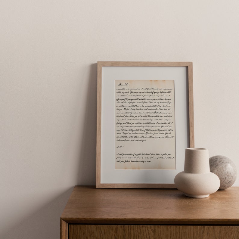 Captain Wentworth Letter Print – Jane Austen Wall Art (digital Download ...