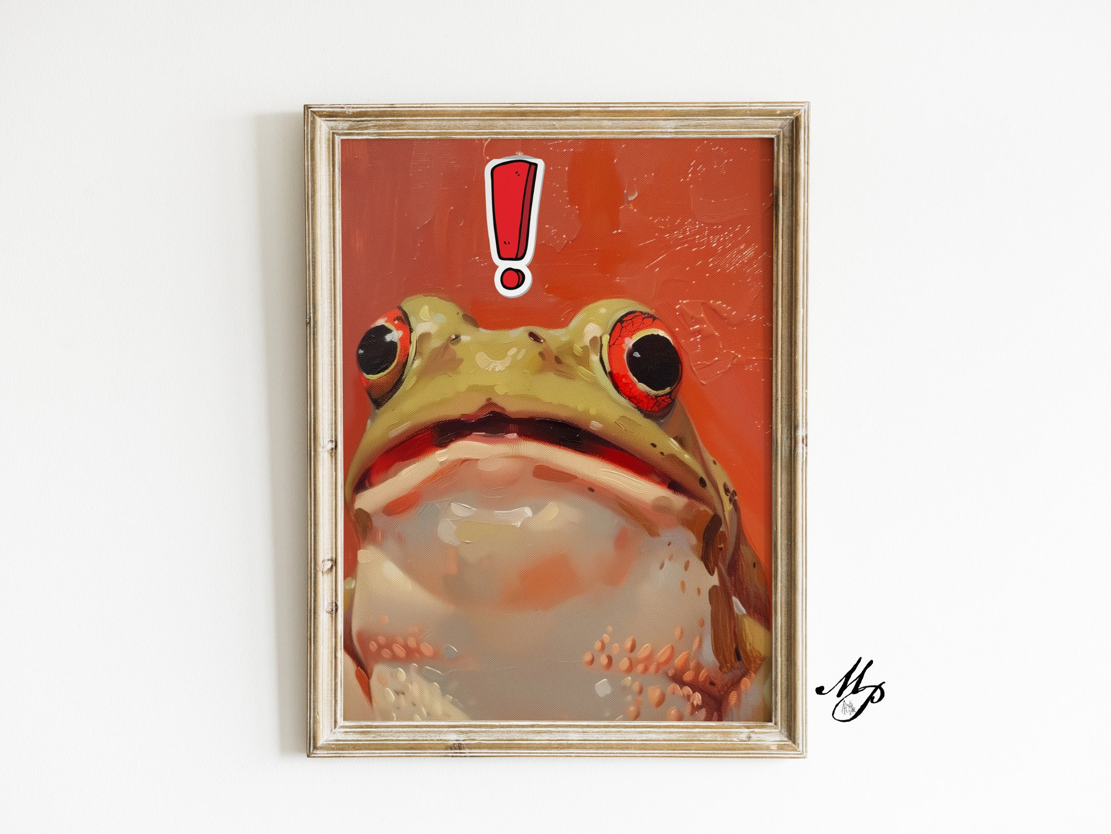 Shocked Frog Art Print Cottagecore Decor Cottagecore Frog Art Cute Gift ...