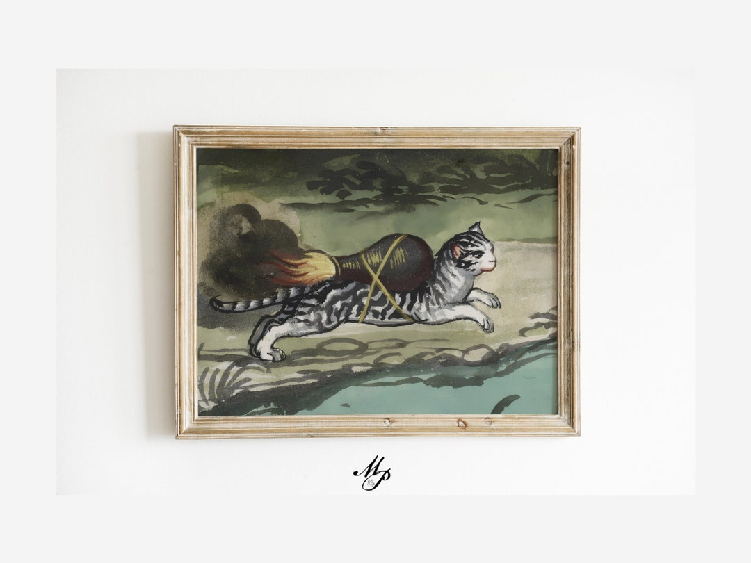 Rocket Zooms Renaissance Cat Print I, Cat Gift, Wall Art, Framable ...