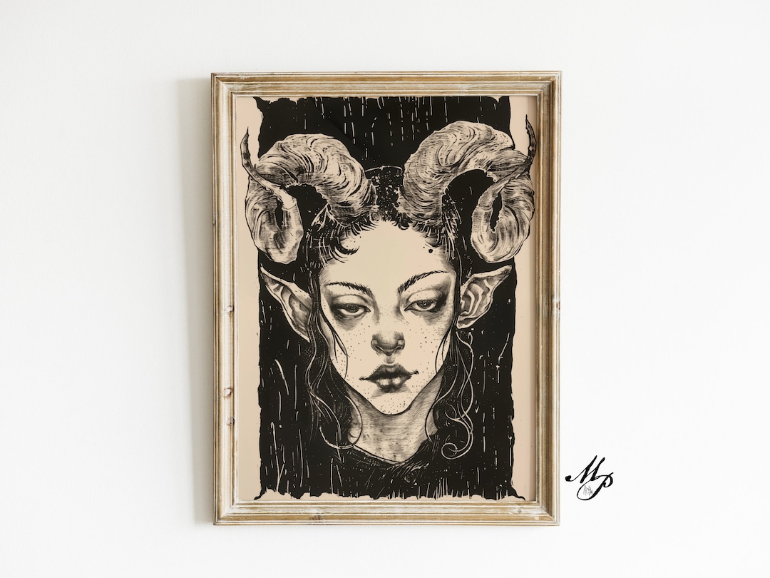 Lilith Devil Print, Demon Vintage Dark Art, Occult Poster, Gothic ...
