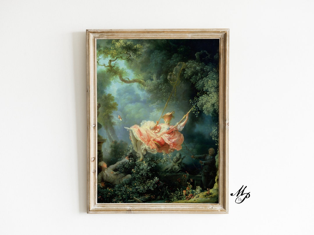 Fragonard the Swing Vintage Art Poster: Classic Rococo Painting ...