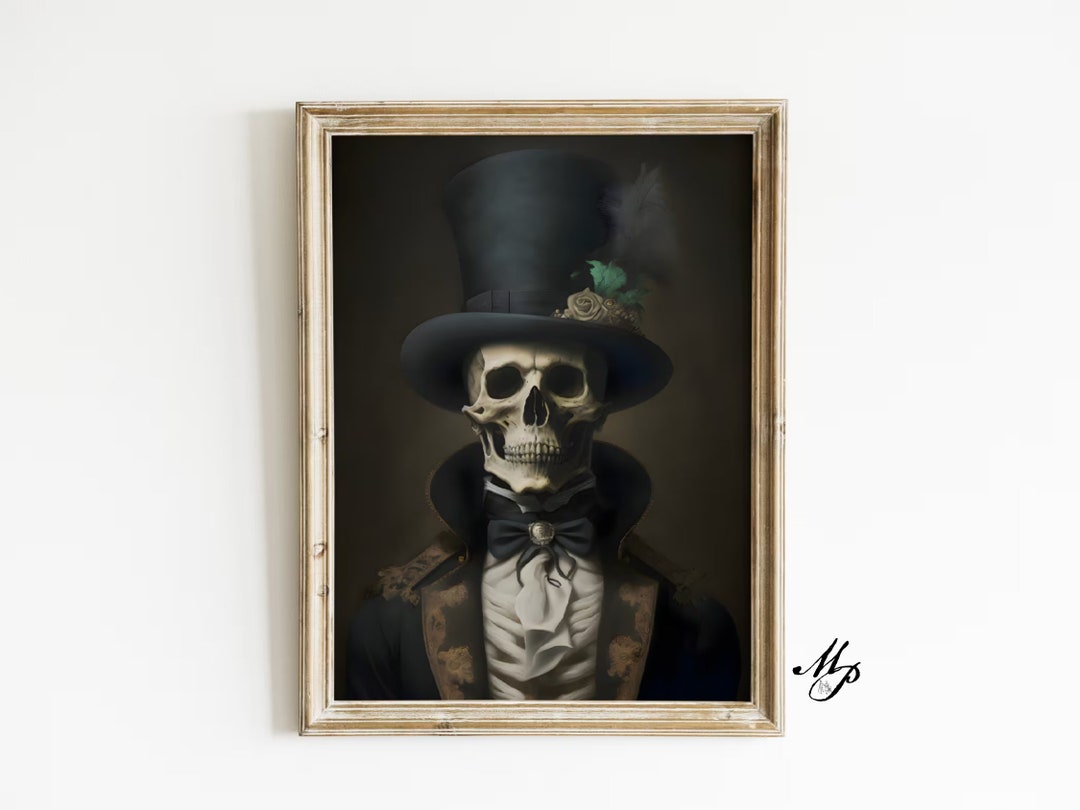 Gothic Skeleton Portrait - Vintage Poster - Art Poster Print - Home ...