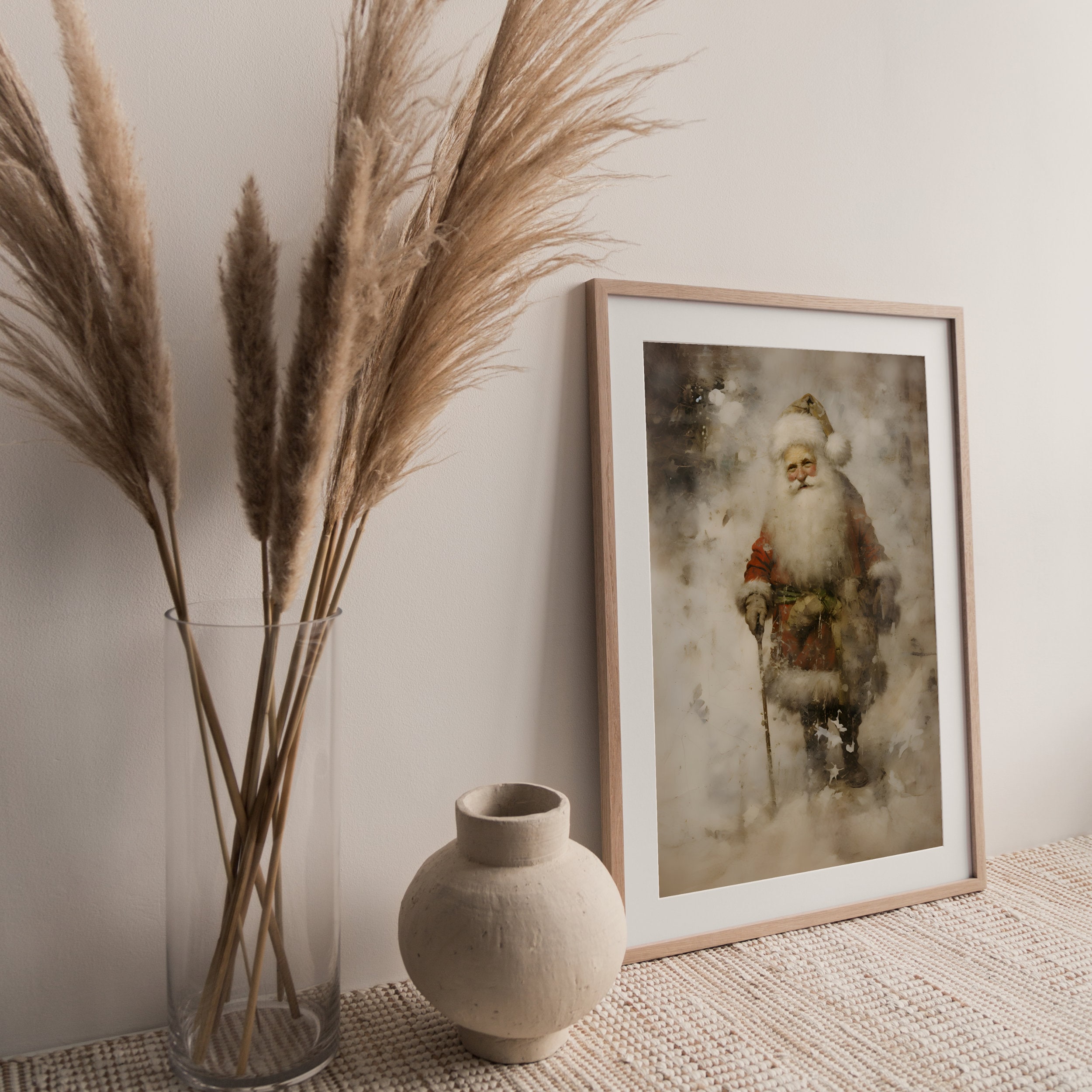 Printable Christmas Wall Art, Santa Print, Christmas Decor, Vintage ...