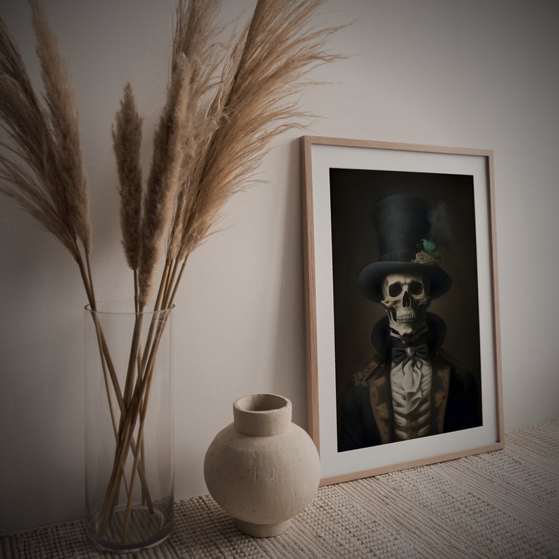 Gothic Skeleton Portrait Vintage Poster Art Poster Print - Etsy