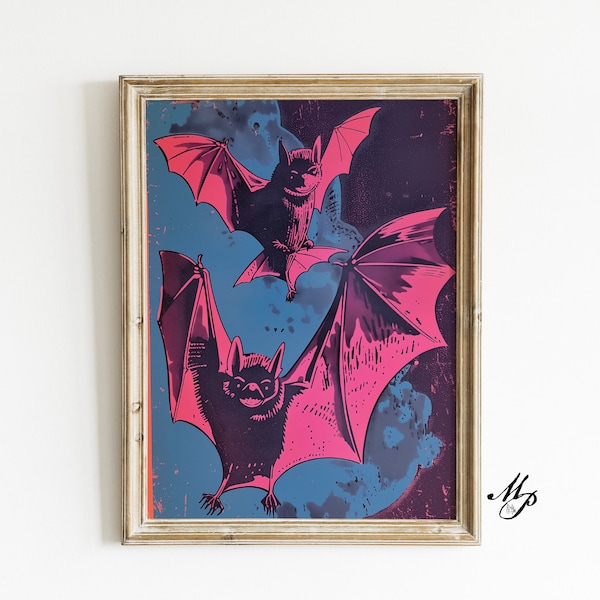 Pink Bats Poster - Etsy