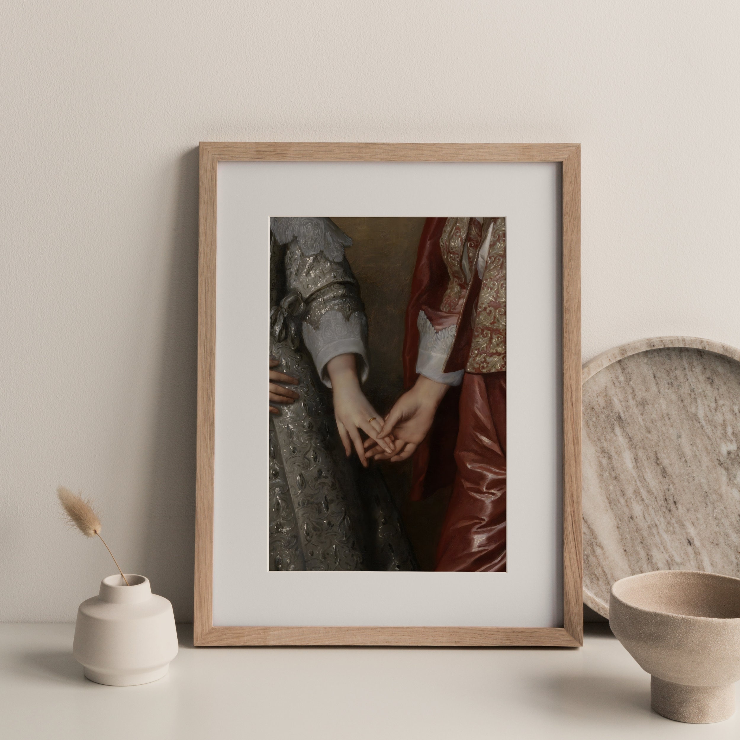 Baroque Couple Holding Hands Art – Romantic Vintage Portrait (digital ...