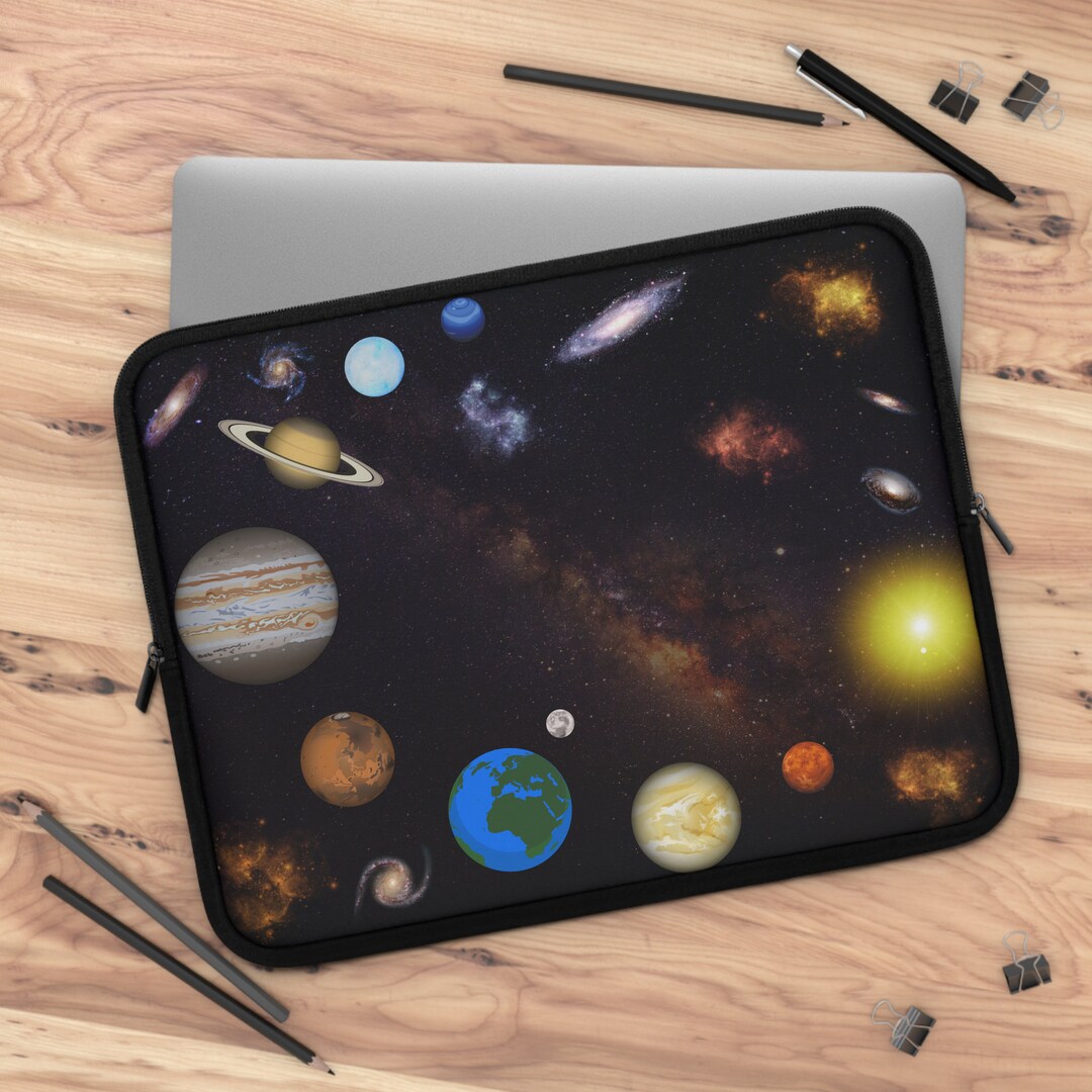 Space Themed Laptop Sleeve, Milky Way Galaxy, Solar System Planets ...