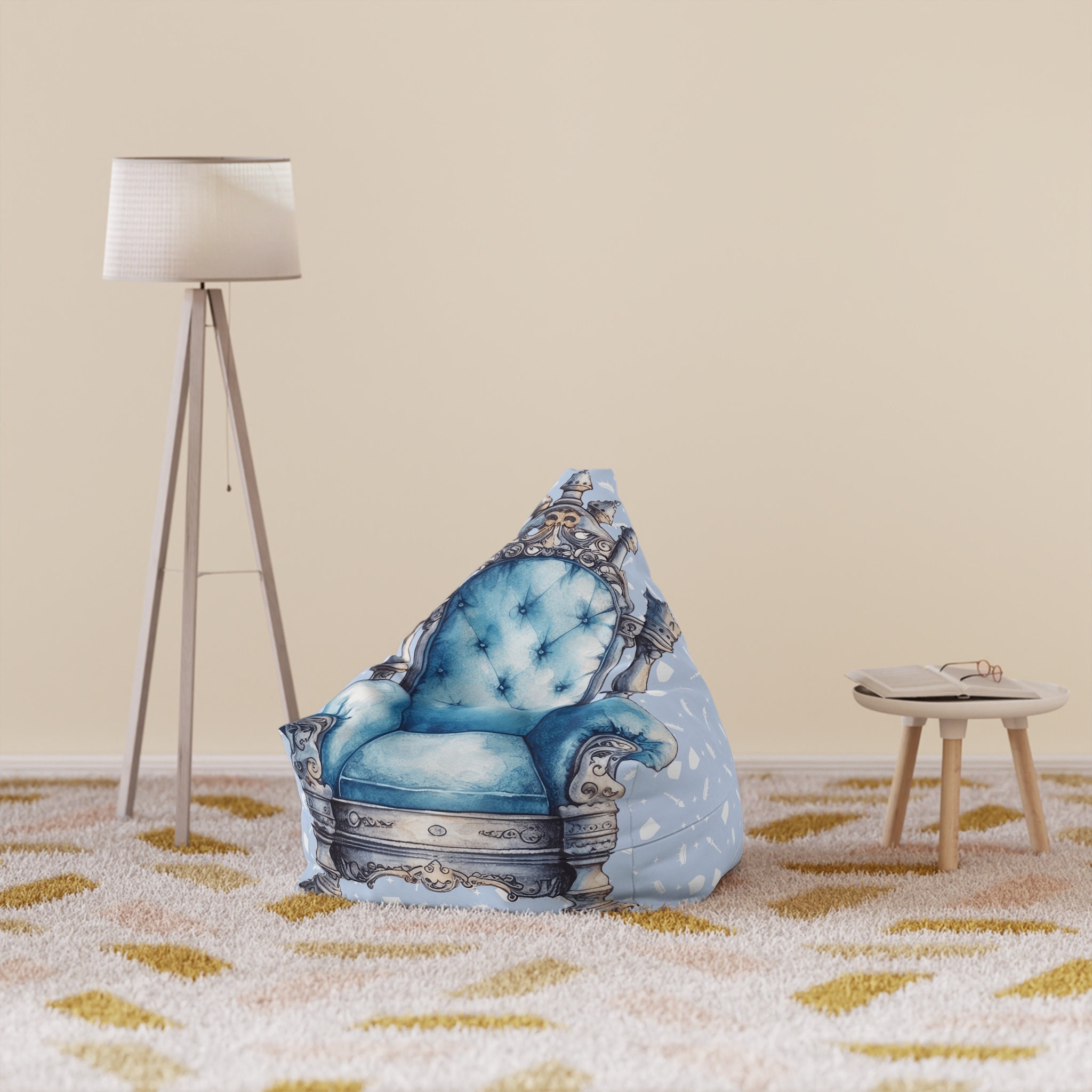 Throne Bean Bag Chair Cover, Fairy Throne, Blue, Light Blue, King ...