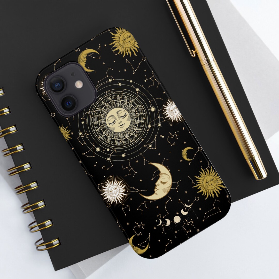 Celestial Boho Sun and Moon iPhone Case, Tough Phone Case, Stars and ...