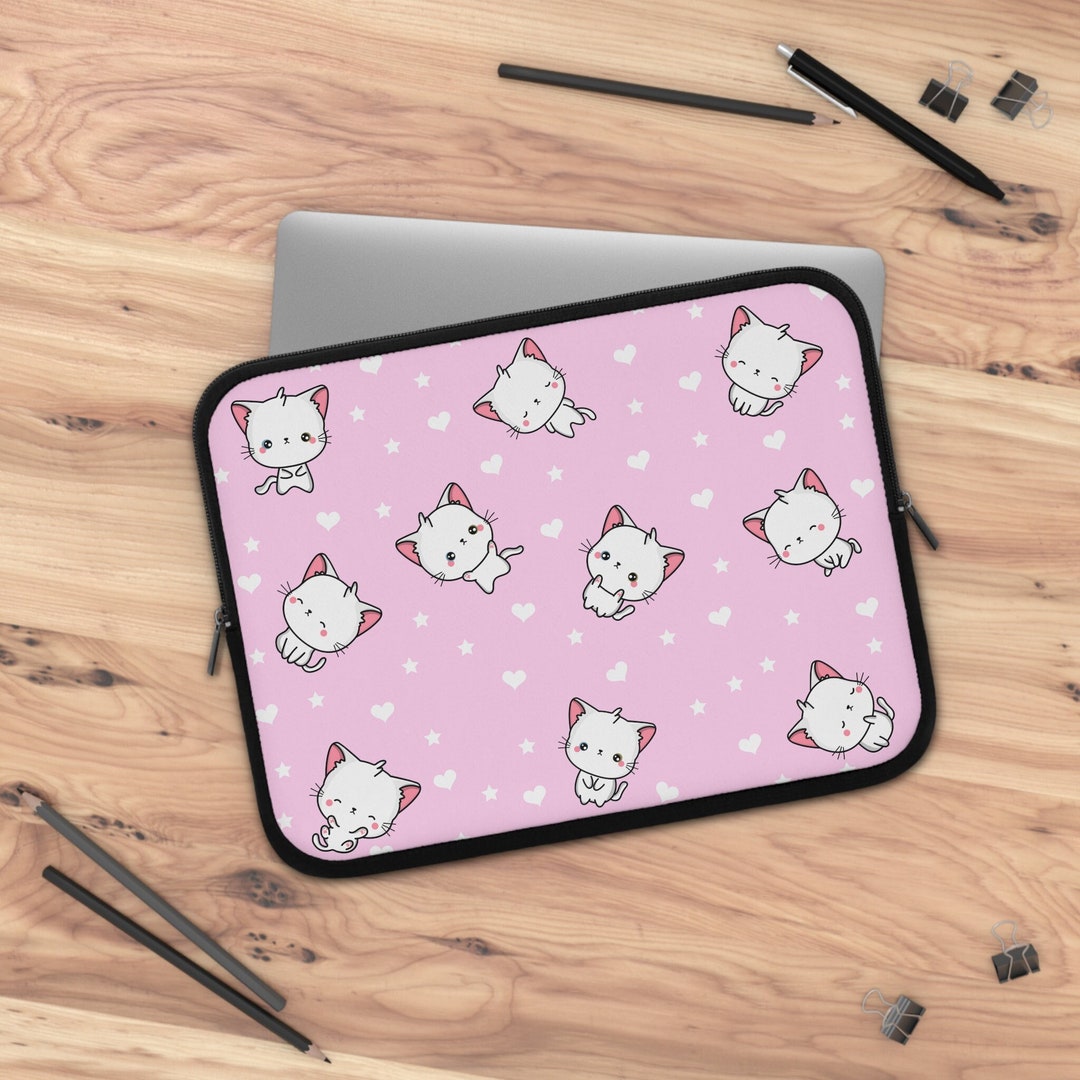 Kawaii Laptop Sleeve, Cute Kawaii Kitties , Kawaii Laptop Case, Laptop ...