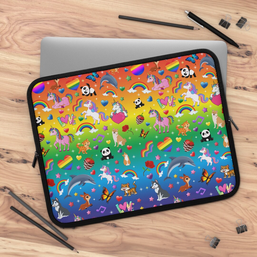 Rainbow Pattern Kawaii Animals, Icons, Hearts, Stars and Unicorns ...