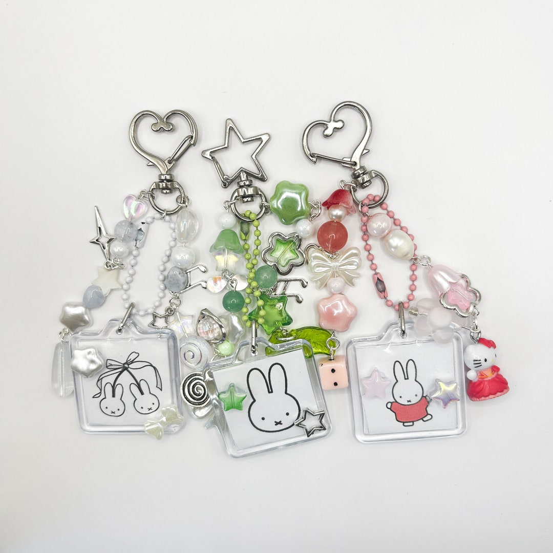 Miffy Nintije Keychains Cute Coquette Kpop Aesthetic Hello Kitty Gotochi Pink Blue Green Kewpie ...