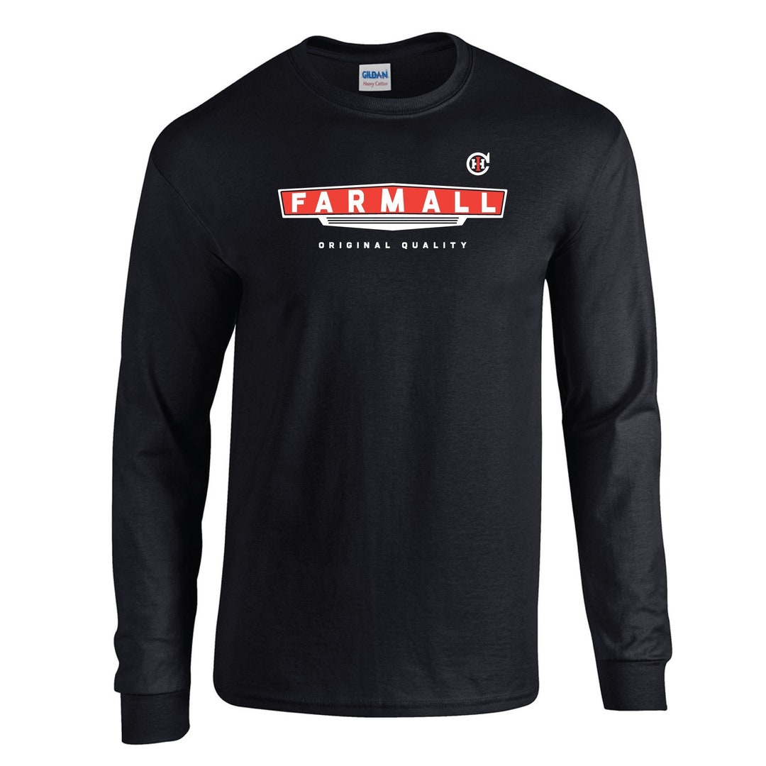 Farmall Grill Badge Unisex Black Long Sleeve Shirt Mens Tractor Womens ...