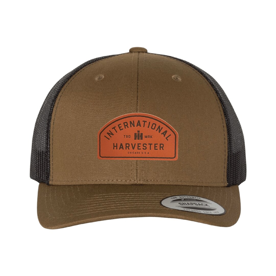 International Harvester Dome Leather Patch - Brown Front Black Mesh ...