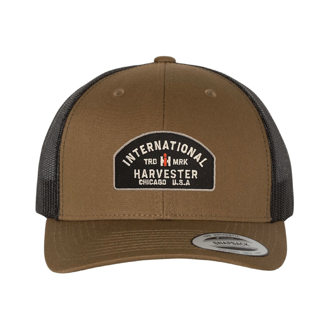 International Harvester Dome Patch Brown Front Black Mesh Trucker ...
