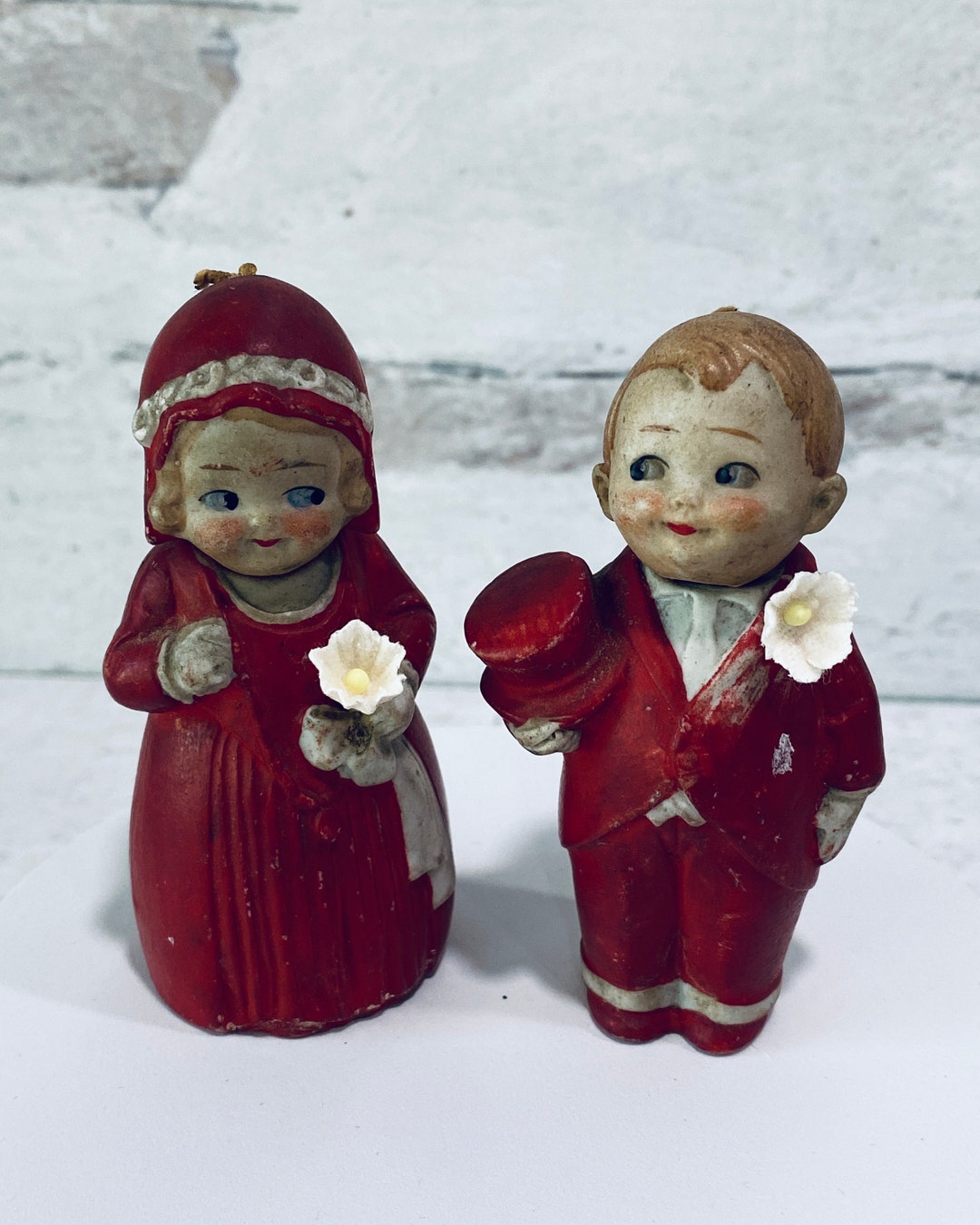 Vintage 1920's German Nodder Porcelain Bisque Girl & Boy Figurines ...