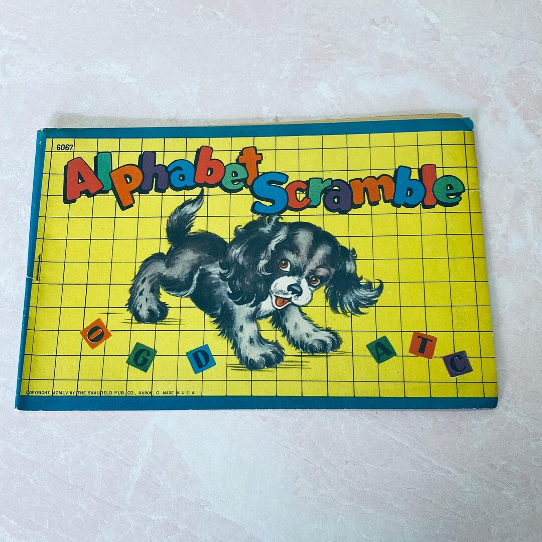 Vintage 1955 Kiddie Alphabet Scramble Coloring Book, Collectible ...