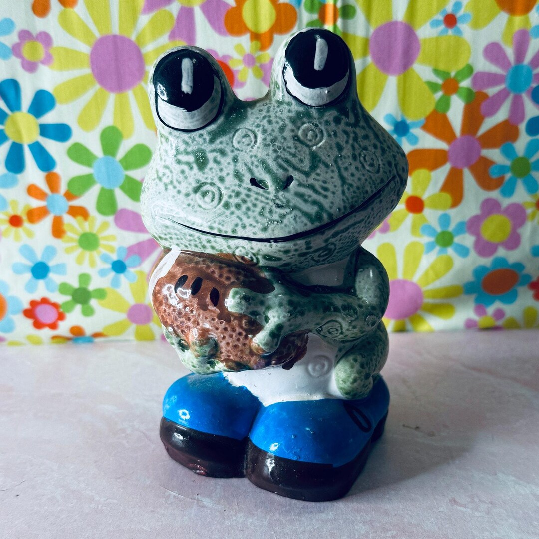 Vintage R.O.C. Anthropomorphic Football Froggy Piggy Bank, Kitsch ...